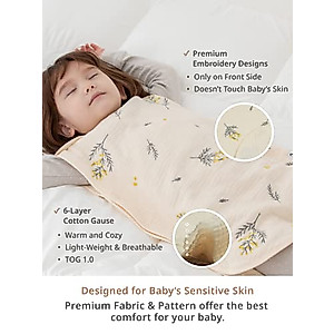 Konny Baby Sleep Sack - Wearable Blanket Sleeping Vest | 6-Layer Cotton Gauze Newborn Essentials Cloths | TOG 1.0 | 6 Months - 5T | (Navy Sparkle, Medium)