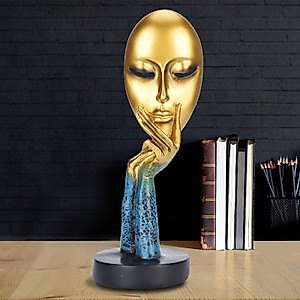 01 Abstract Face Sculpture, Creative and Abstract Face Statue Resin Figure Sculpture Nordic Character Art Decor Home Office Studio Cafe Desktop Decoration