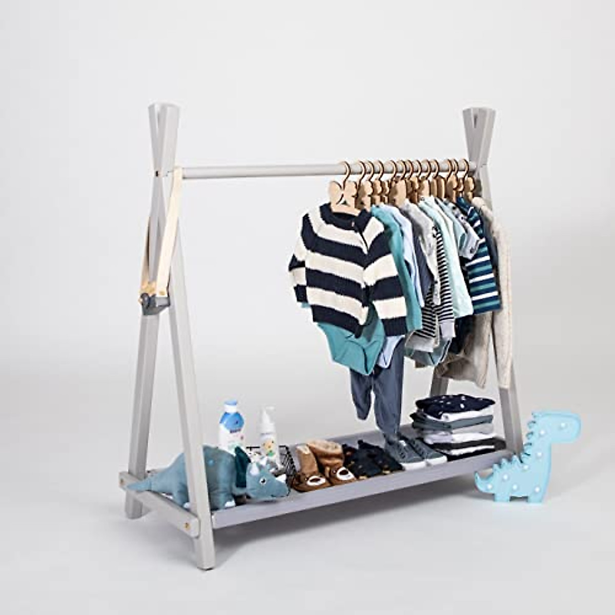 Children wardrobe, Montessori Teepee Style Clothing Rack with Storage, Shop display rack