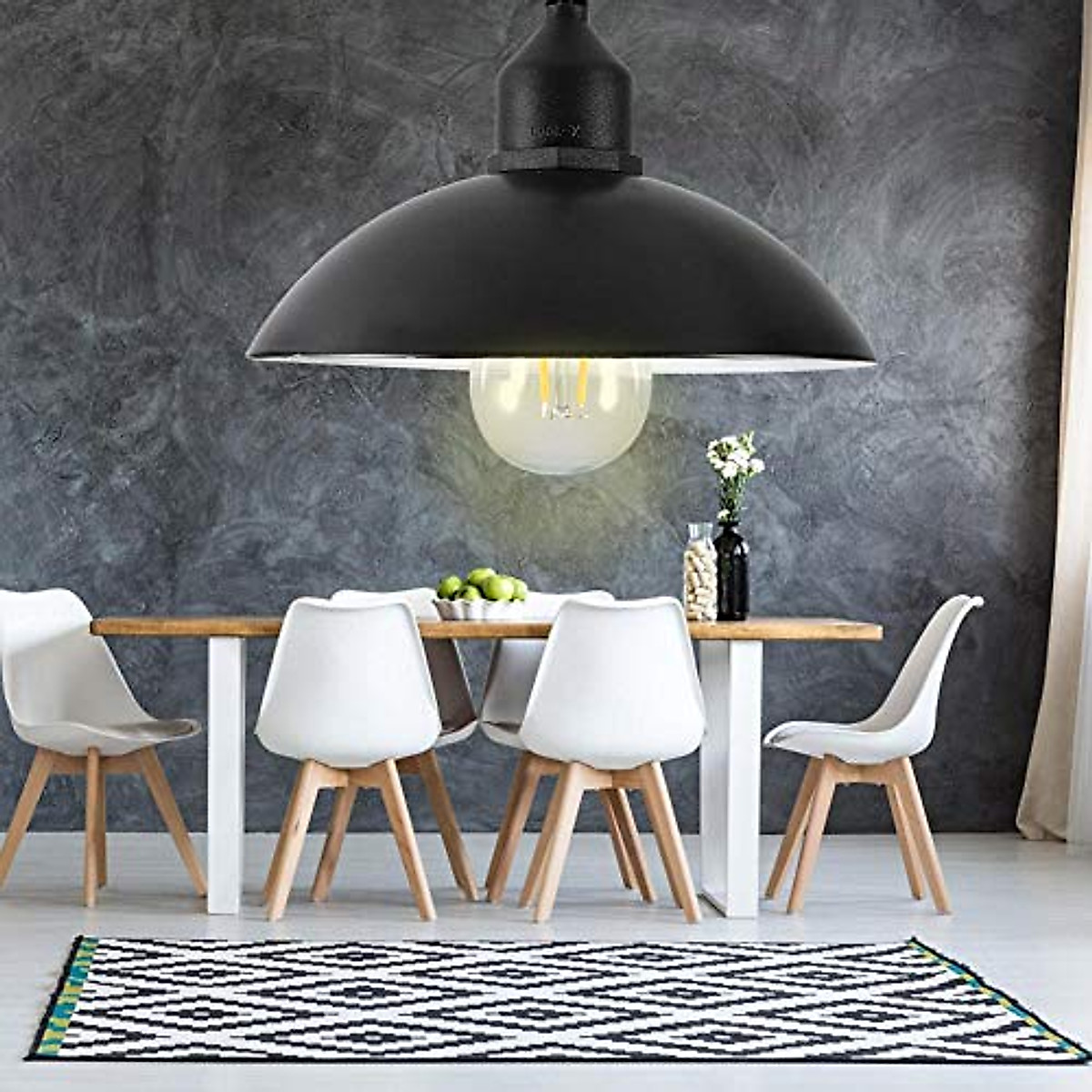 Solar Powered Pendant Light E27 Bulb, Metal Shade Solar Powered Pendant Light E27 Bulb Outdoor Hanging Shed Lamp for Home Garden