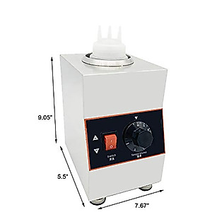 Sauce Bottle Warmer With Squeeze Bottles Sauce Heater Chocolate Cheese Caramel Sauce Dispenser (Silver(Single Bottle))
