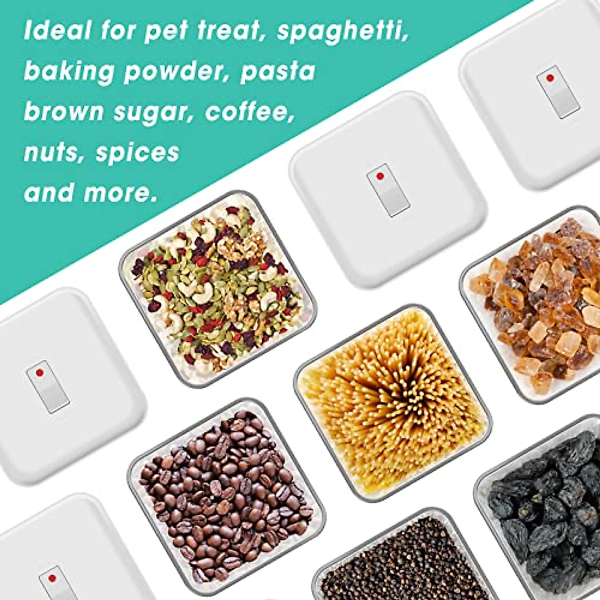 TBMax Dog Treat Container with Airtight Lids | 6 Pieces Plastic Dog Food Storage Containers Set | Pet Treat Jar for Dog Snacks Cat Treat Bird Seed