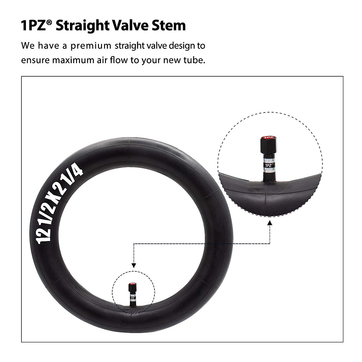 1PZ ER5-T01 12.5 x 2.25 (12-1/2" x 2-1/4") Tire & Inner Tube Replacement for Razor Pocket Mod Bella Betty Bistro Daisy Hannah Schwinn GT IZIP eZip MX125 Gas Electric Scooter Dirt Kids Bike