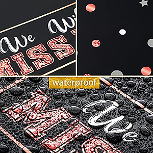 Farewell Party Decorations Goodbye Card Guest Book We Will Miss You Card Retired Party Supplies Going Away Gift for Coworker Men Women Adults (Black and Rose Gold)