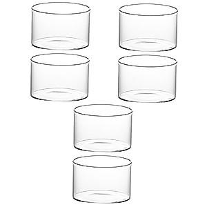 Healifty 6 Pcs Pudding Mold Cups Round Glasses Juice Glass Candy Mold Round Dessert Bowl Glass Jelly Bowl Cocktail Glasses Glass Pudding Cup Dessert Supply Transparent Yogurt Cup With Cover