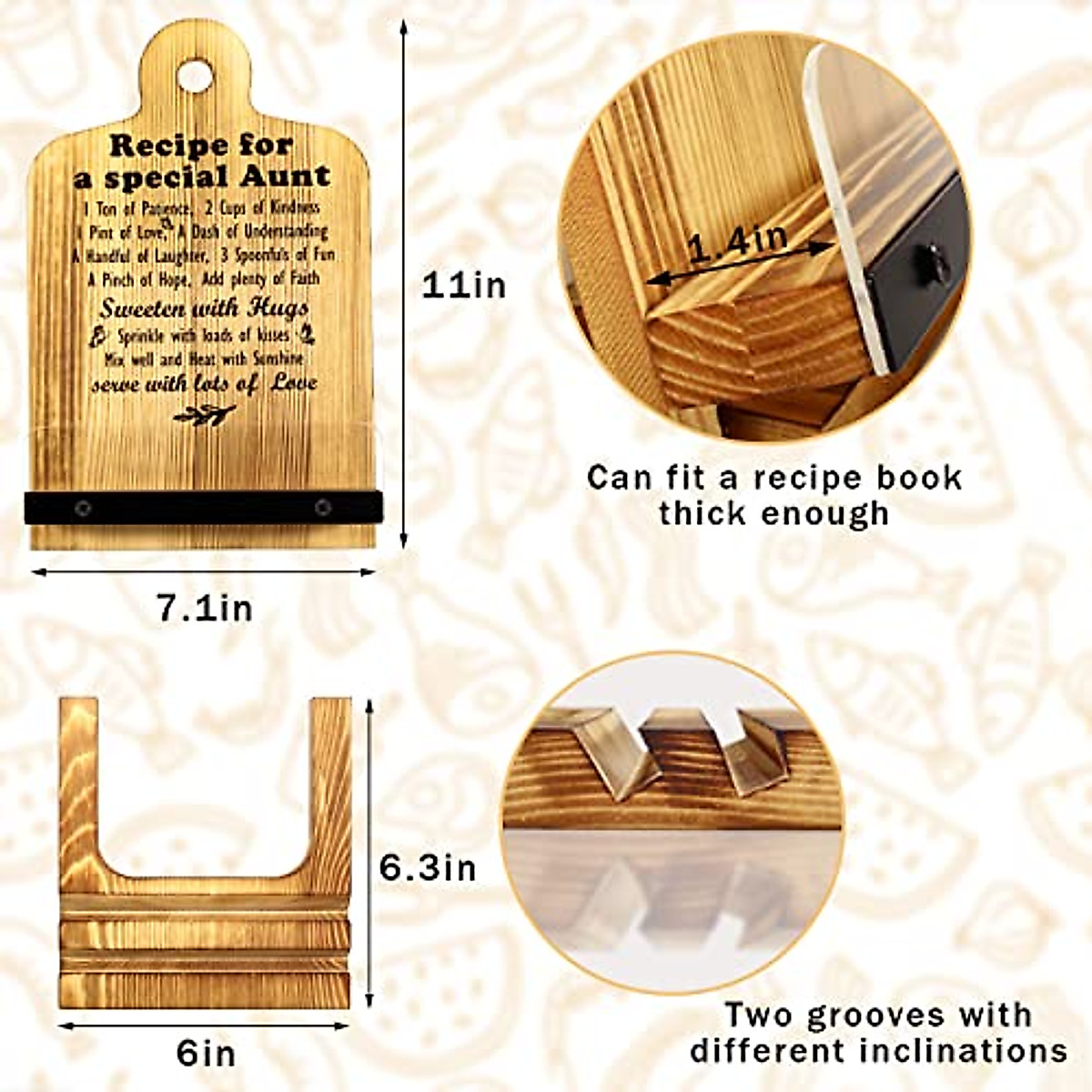 Aunt Gifts from Niece Nephew Aunt Gifts Cookbook Stand, Best Aunt Ever Gifts Aunts Birthday Gifts and Auntie Gifts to My Auntie Gifts Kitchen Recipe Book Stand C-010