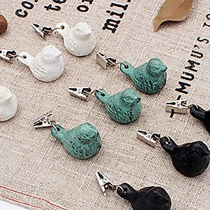 Funly mee (4PACK Vintage Tablecloth Weights on Clip Hangers,Pendant Tablecloth Weights kit with Green Bird, for Outdoor Garden Party Picnic Tablecloths Heavy.(Green)