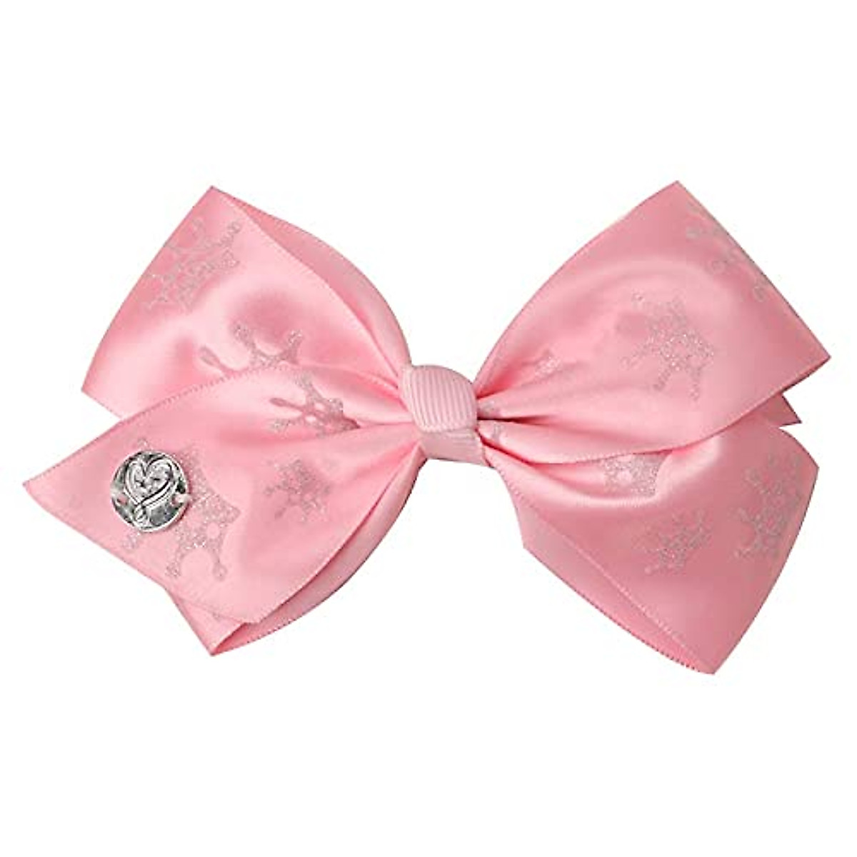 7pc 5" Large Hair Bows for Girls, JOJO Siwa Grosgrain Ribbon Hair Barrettes with Heart Emblem Accessories for Toddler