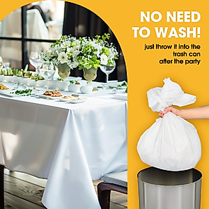 Niuara White Plastic Table Cloth Rectangle Table 4 Pack, 54''×108'' White Tablecloth for 6ft Tables, Table Cloth for Disposable Use, Table Cover for Holiday Party, Gathering