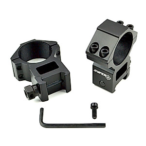 Sniper 30 mm High Profile Scope Rings for Picatinny/ Weaver Rail, 4 points contact more Security