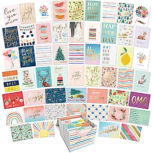 Sweetzer & Orange All Occasion Cards Assortment Box. Set of 100 Assorted Greeting Cards for All Occasions with Greeting Card Organizer Card Box. 17 Types of Note Cards incl Blank Cards with Envelopes