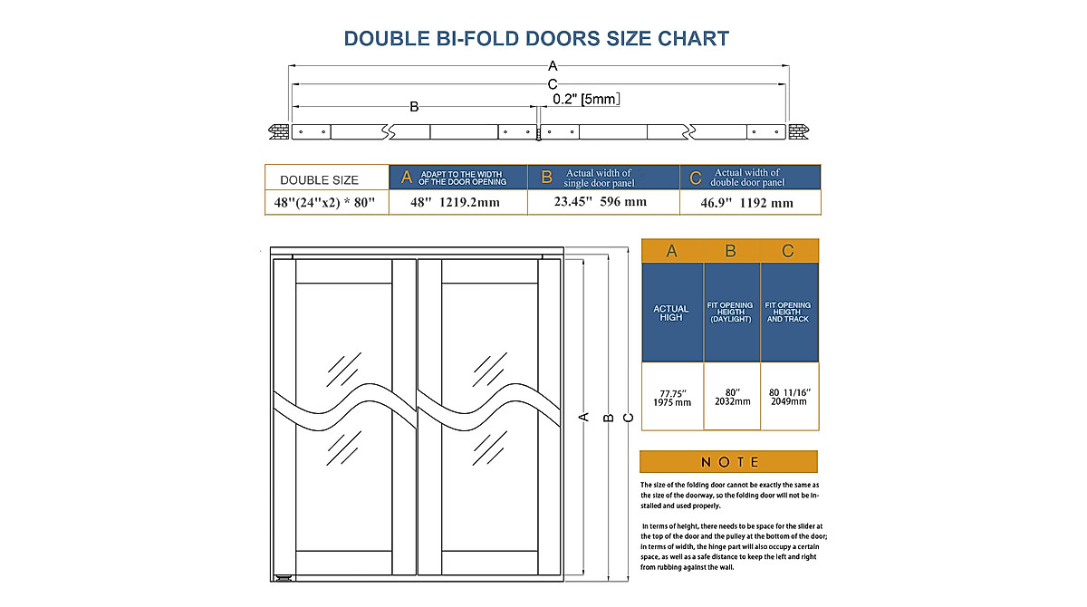 BARNER HOME Bi-Fold Doors with Frosted Glass Panels