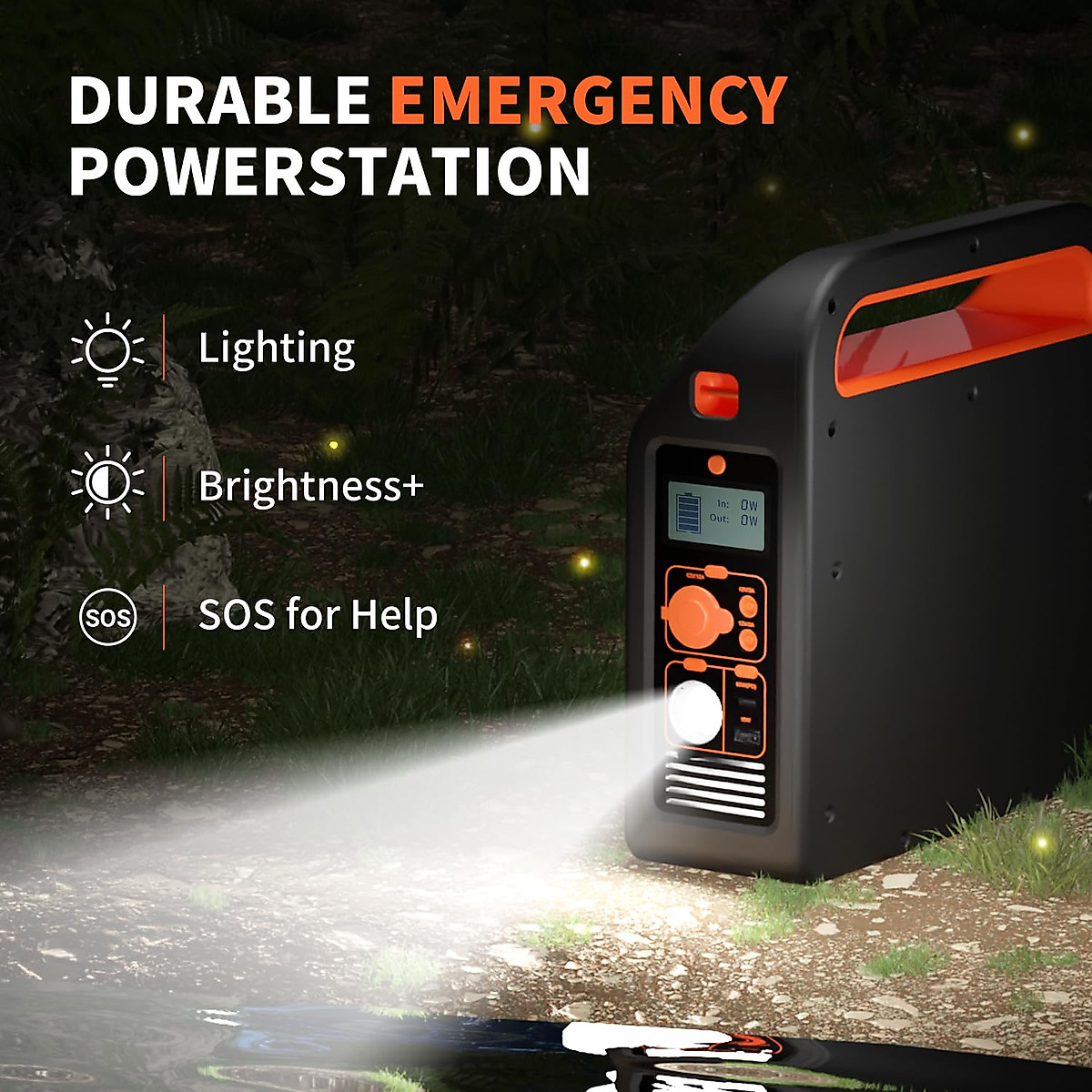 Portable Power Station 300W 288Wh Solar Generator With 60W USB-C PD Output 110V Pure Sine Wave AC Outlet Backup Lithium Battery Pack Fast Charge Protable Generator For Camping Outdoor Home