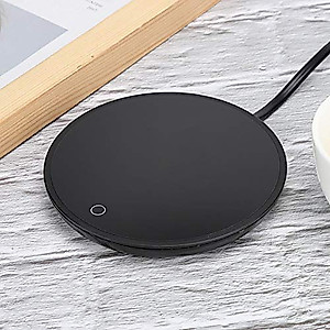 Fdit Coffee Mug Warmer Beverage Warmer Plate Desktop Heated Coffee Tea Waterproof Touch for Coffee Tea Milk(US-Black)