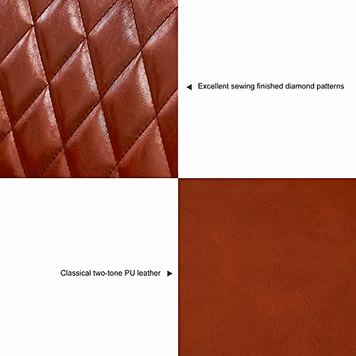 ARTPLAN Mid-Century Modern Accent Bamboo Small Arm Chair with PU Upholstered Dining Chair for Living Room, Set of 2