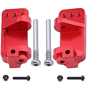 Hobbypark Aluminum Alloy Caster Blocks for RC 1/10 Traxxas 2WD Slash, Stampede, Rustler, Nitro Slash, Replacement of Part 3632 (Red)