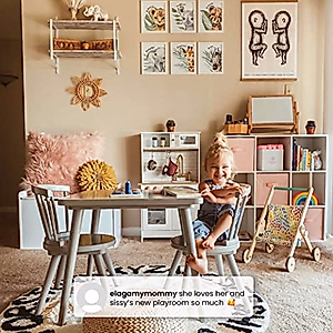 Delta Children Windsor Kids Wood Table and Chair Set (4 Chairs Included) - Ideal for Arts & Crafts, Snack Time, Homeschooling, Homework & More, Aqua