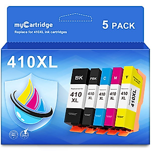 myCartridge Remanufactured Ink Cartridge Replacement for Epson 410XL 410 XL for Epson XP-7100 XP-640 XP-830 XP-630 XP-635 XP-530 Printer (Black, PBK, Cyan, Magenta, Yellow) 5 Pack