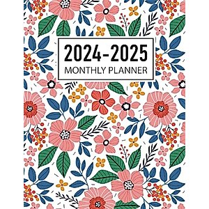 2024-2025 Monthly Planner: 2 Year Agenda Organizer with Federal Holidays & Inspirational Quotes (Two Years from January 2024 to December 2025) - Flower Cover