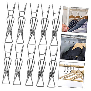ABOOFAN 48 Pcs Golden Hook Over Door Hanger Towel Racks Bathroom Rack Towel Hanger for Bathroom Tail Wire Over Door Towel Rack Bathroom Towel Rack On The Door Towel Clip Stainless Steel