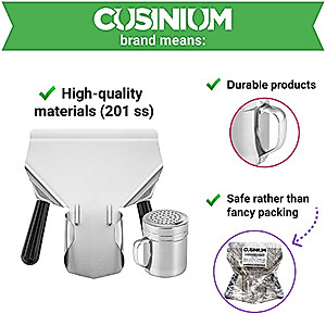 CUSINIUM Double Handle Popcorn Scoop and Dredge Bundle - Metal Popcorn Scooper - French Fry Scoop