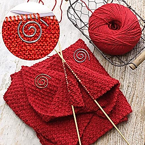 6PCS Spiral Cable Knitting Needle,Stainless Steel Practical Circular Knitting Needle Cable Needles,Handmade Knitting Tool Cable Needle Shawl Pin for Yarn Sewing Knitting Beginners (6PCS, Gold&Silver)