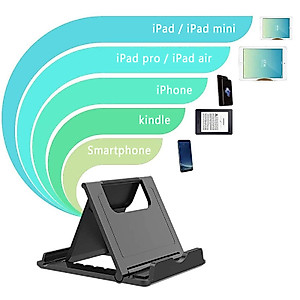 Foldable Portable and Angle Adjustable Phone Tablet Stand Holder for Desktop,Compatible with iPhone 15 14 13 12 11 iPad Pro Air Mini Kindle Galaxy Google PIXL (Large Size)