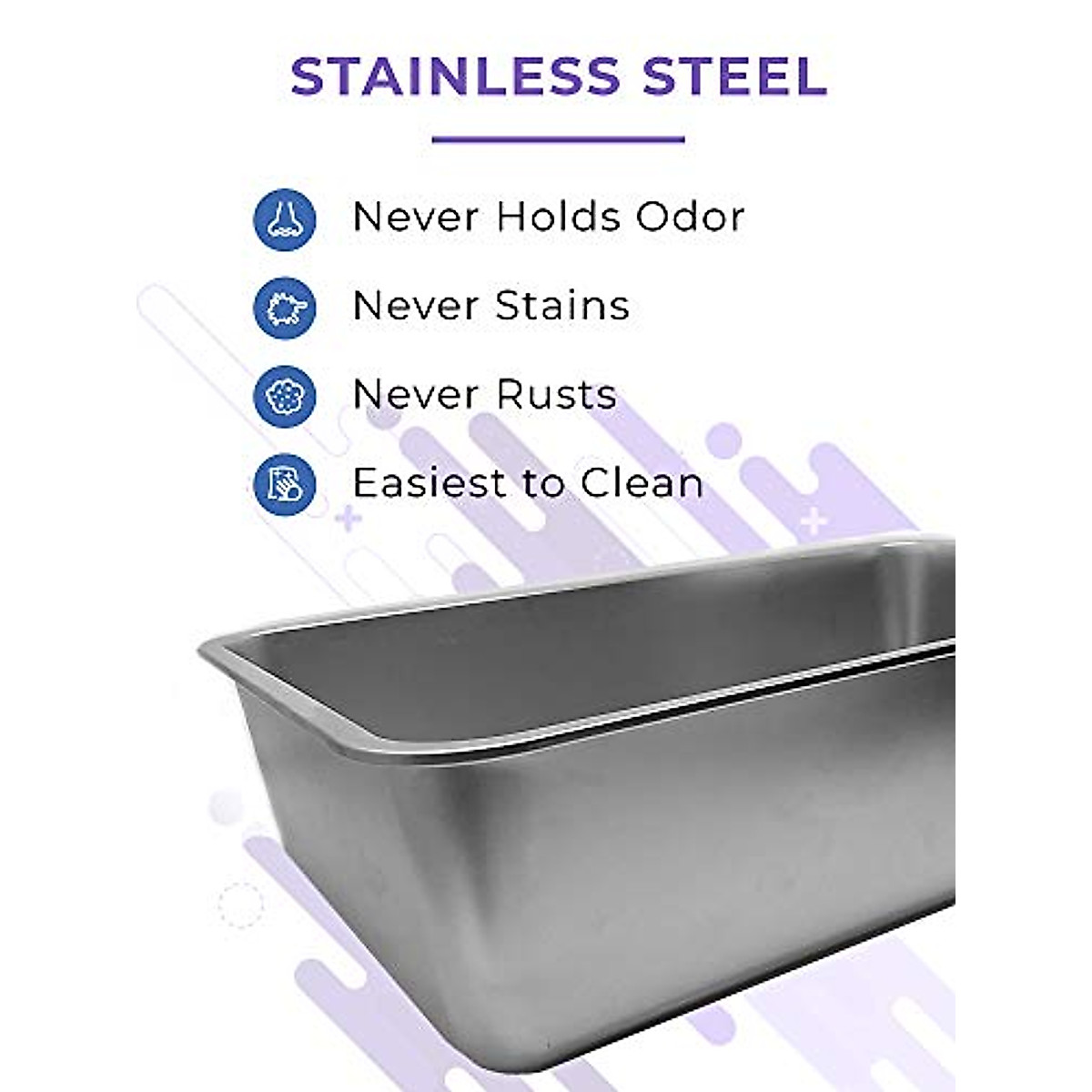 iPrimio Enclosed Sides Stainless Steel Cat XL Litter Box Keep Litter In the Pan - Never Absorbs Odor, Stains, or Rusts - No Residue Build Up - Easy Cleaning Litterbox Designed by Cat Owners - Patented