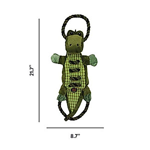 Charming Pet Ropes-A-Go-Go Gator Interactive Plush Squeaky Dog Tug Toy