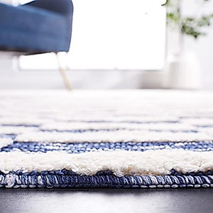 Safavieh Easy Care Collection Machine Washable 6' x 9' Navy/Ivory ECR109N Modern Contemporary Geometric Living Room Dining Bedroom Area Rug