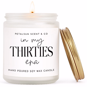 30th Birthday Gifts for Her, in My Thirties Era, 30 Year Old Gifts for Women, Man, Friend, Sister - Handmade Lavender Natural Soy Wax Candle (7oz)