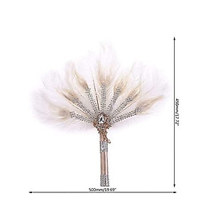 Chinese Fan Folding Hand Fan Bridal Feather Bouquet Decorative Fan Crystal Bridesmaid Wedding Bouquet Flapper Folding Fan Paper Fan Hand Folding Fans Vintage Style