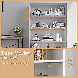 STARY 5 Shelf Bookcase White Tall Bookshelf for Bedroom 5 Tier Modern Wood Bookshelf 33" Wide 60" Tall