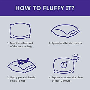 HOMELAB 2 Pack King Pillows for Sleeping - 100% Breathable Cotton Case, Soft Plush Down Alternative Filler, Medium to Soft Neck Support for Side Back and Stomach Sleepers, 20x36