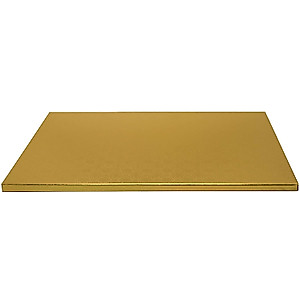 O'Creme Gold Rectangular Cake Pastry Drum Board 1/2 Inch Thick, Half-Sheet Size (13-5/8 Inch x 18-3/4 Inch) - Pack of 5