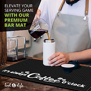 Premium Coffee Bar Mat (18"x12") - Absorbent Coffee Mat & Non-Slip Silicone - Perfect for Coffee Makers, Espresso Machines & Countertops - Stylish, Heavy-Duty & Easy-Clean Accessory for Cafes & Bars
