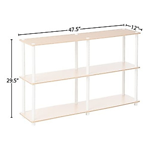 Furinno 99130BE/WH 3-Tier Double Size Storage Display Rack, Beech/White