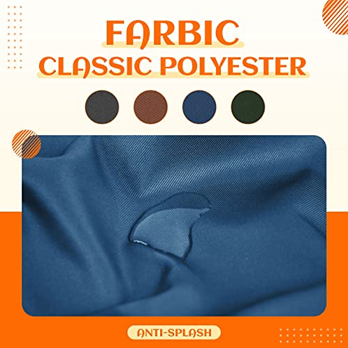 RULAER Chair Cushions 24x24x3inch Outdoor Double Piping Waterproof Patio Seat Cushion Washable with Carrying Handle Outdoor Furniture Chair Pad