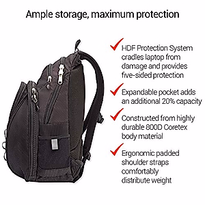 Brenthaven Tred Laptop Backpack For Office or School Use – (Omega-Black)