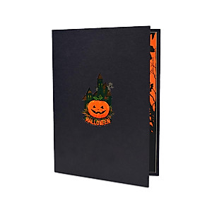 CNLITIHEKA Spooky Castle Halloween Cards, Halloween Pop Up Cards, 3D Halloween Greeting Cards for Kids, Family, Friends.