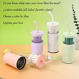 YULUDZSW Stainless Steel Vacuum Insulated Tumbler, With Lid And Straw For Water, 20 Oz Perfect Size Iced Coffee/Smoothie Cup, 3 In 1 Water Cup, For Home, Office Or Car, Hot And Cold Drinks Thermal