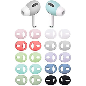 Rqker Fit in Case Eartips Earbuds Covers Compatible with AirPods Pro, 10 Pairs Fit in Case Soft Silicon Earbuds Covers Earbuds Skins, Compatible with AirPods Pro, 10 Pairs, 10 Color
