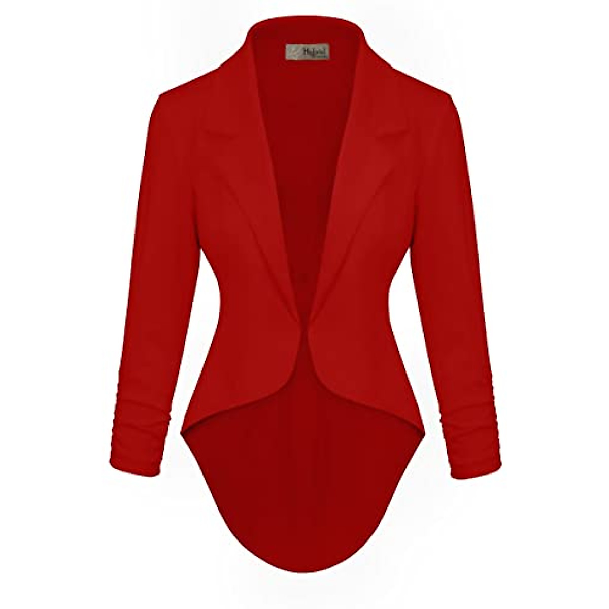 Womens Casual Work High Low Blazer Jacket JK45590X 1073T RED 1X
