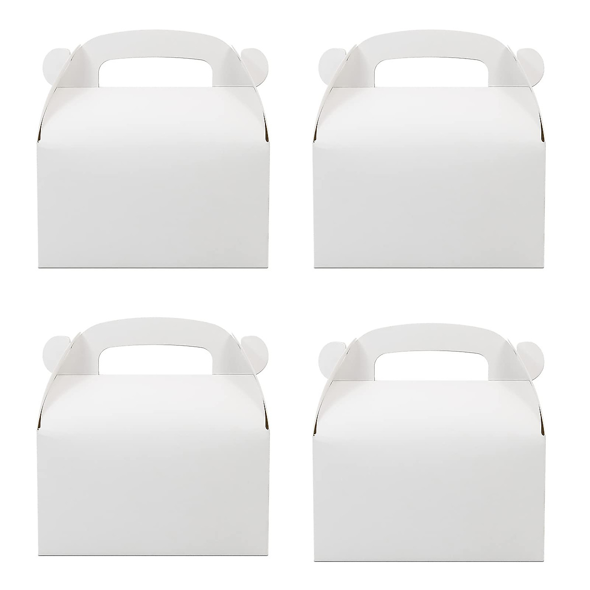 Oletx 30-Pack White Party Favor Treat Boxes, Goodie Boxes, Gable Paper Gift Boxes with Handles. Perfect for Wedding, Birthday, Graduation, Babyshower.