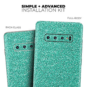 DesignSkinz Sparkling Teal Ultra Metallic Glitter Protective Vinyl Decal Wrap Skin Cover Compatible with The Samsung Galaxy S20 (Screen Trim & Back Glass Skin)