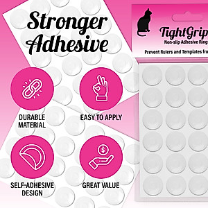 TightGrips Non-Slip Grips for Quilt Templates - 48 Pieces Total - 24 Large & 24 Small