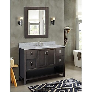 Bellaterra Home Monterey 49" Rectangle Sink Solid Wood Vanity in Brown/Gray Granite Stone