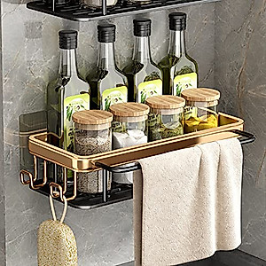 Xunata 2 Pack Shower Caddy Shower Shelf, Bathroom Basket Shelf with Towel Holder, No Drilling Wall Mounted Adhesive Shower Organizer, Soap Shampoo Rack with Hooks for Toilet and Kitchen