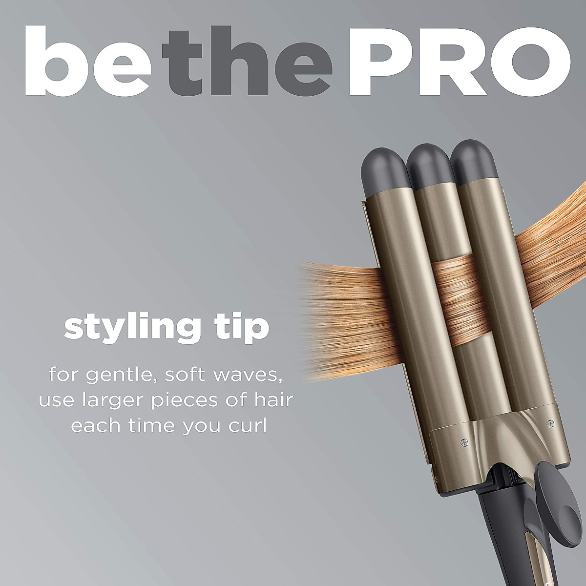 INFINITIPRO by CONAIR 3 Barrel Curling Iron, Hair Waver, Create Beachy Waves, Long-Lasting Waves for use on Medium to Long Hair