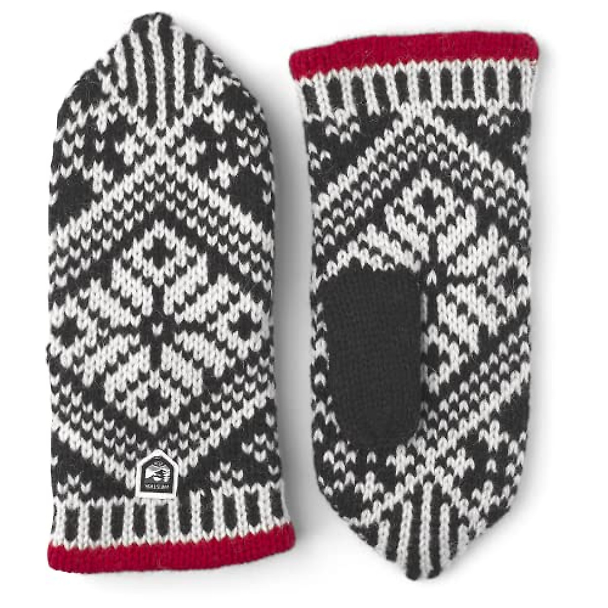 Hestra Unisex Nordic Wool Mitt Insulated Mittens for Cold Weather & Everyday Wear - Black/Offwhite - 9